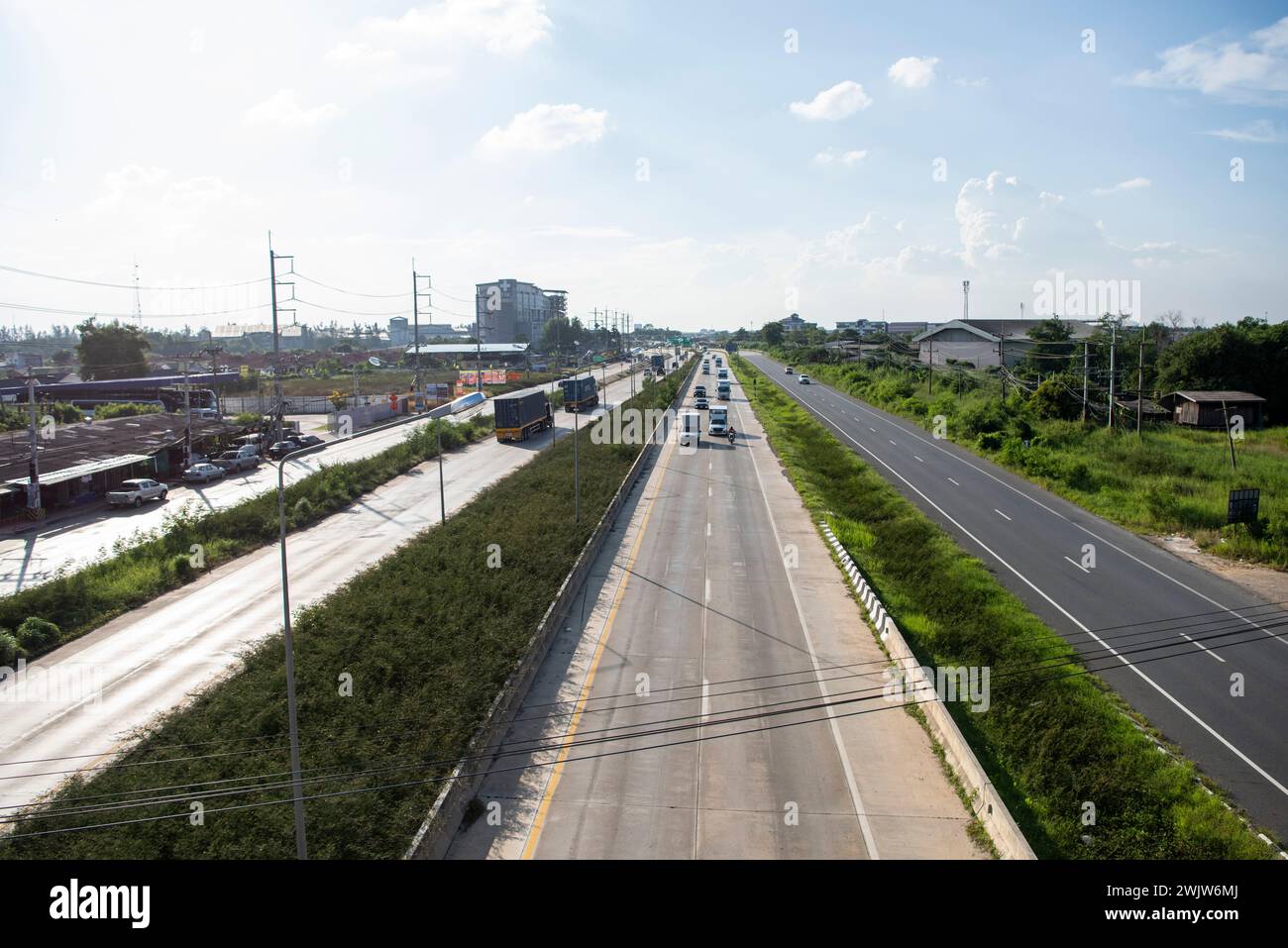 a view of the Sukhumvit Road between Bangkok and Patthaya in the ...