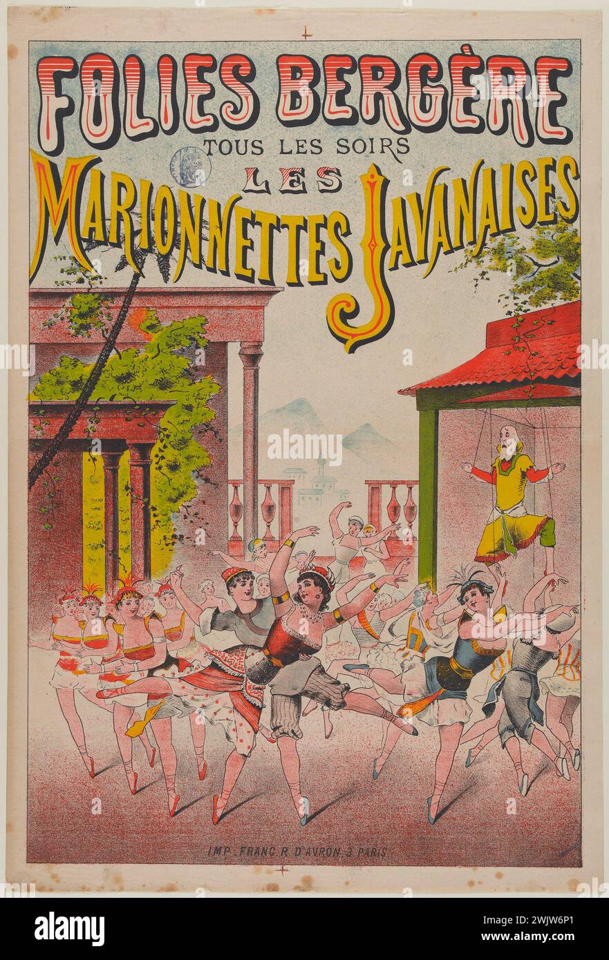 Anonymous. 50815-19 Advertising poster, Folies-Bergere, lithography ...