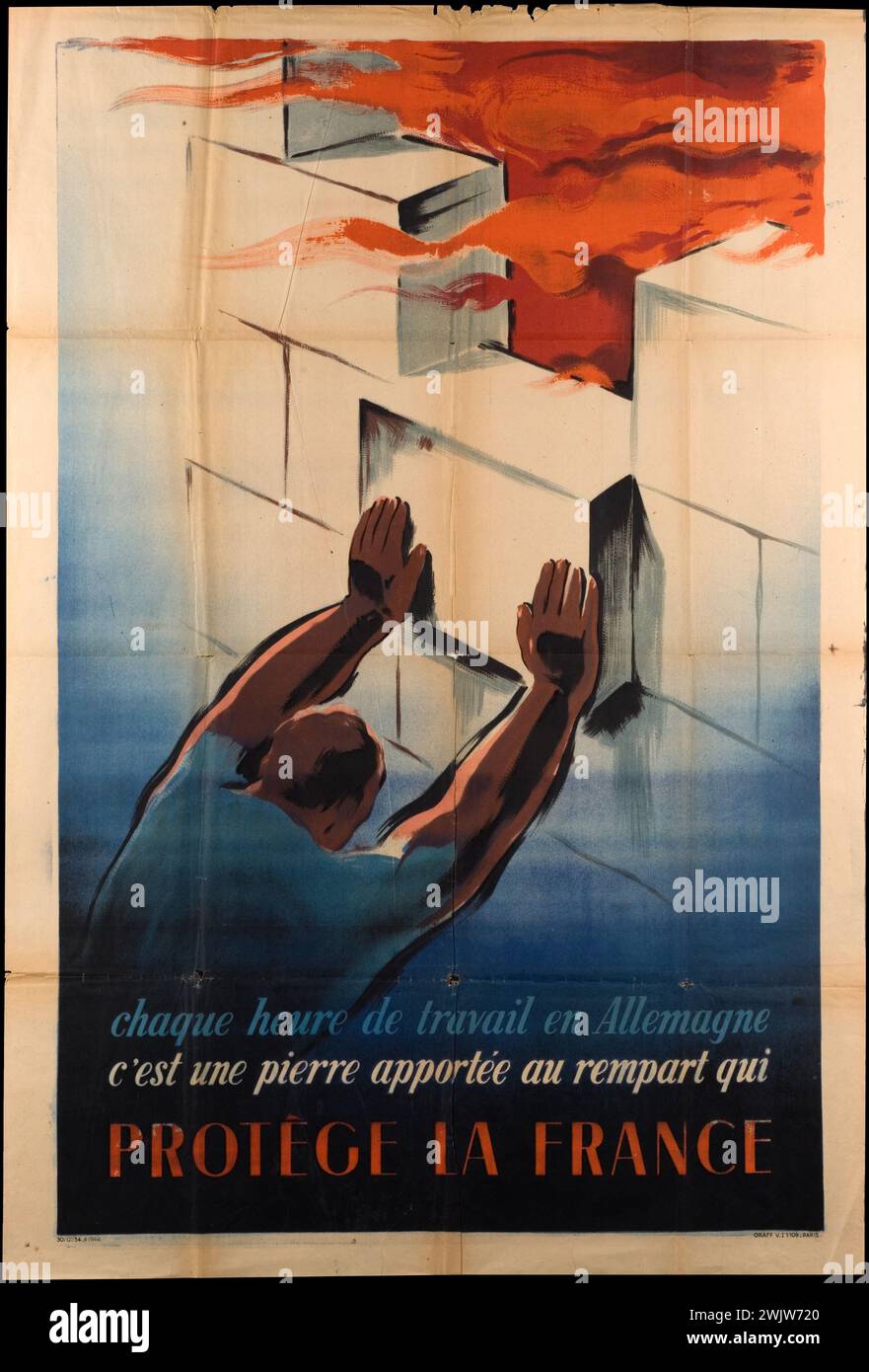 War 1939-1945. "Each hour of work in Germany, it is a stone brought to ...