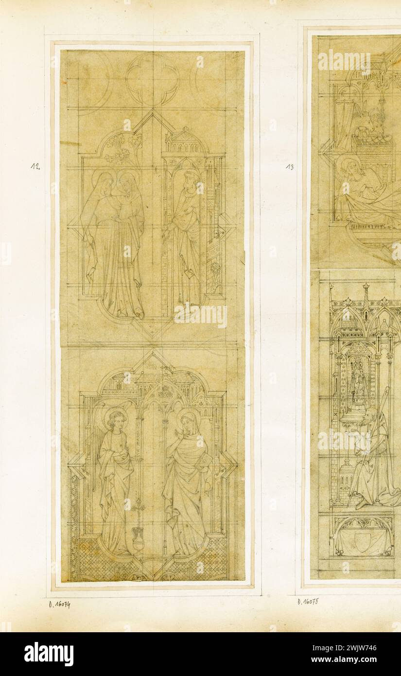 GSELL-Laurent workshop. Album n ° 3; stained glass project for Huy; 1st ...