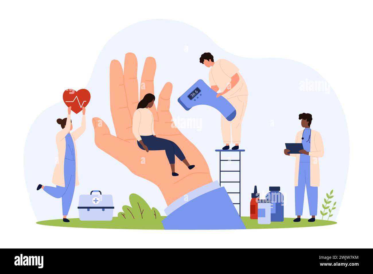 Health and social care cartoon hi-res stock photography and images - Alamy