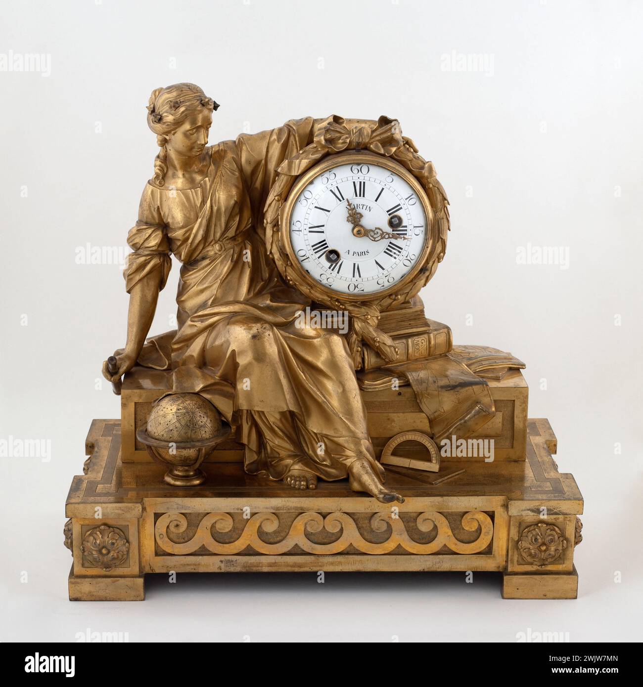 Pendulum with astronomy ". Crushed and gilded bronze, enamel. 18th ...