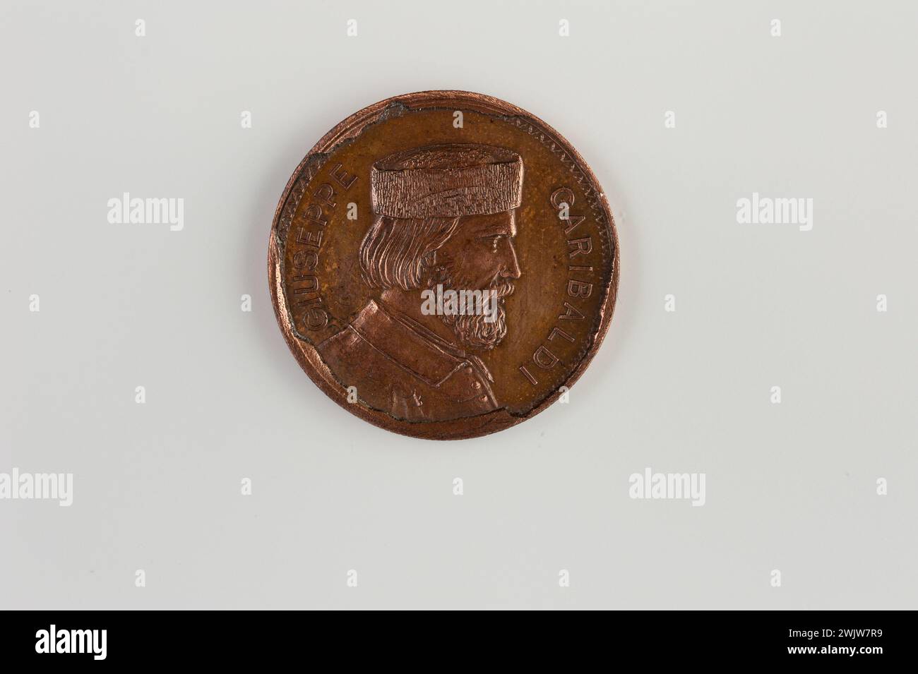 Carnavalet museum, medal collection Garibaldi bust right; Reverse ...