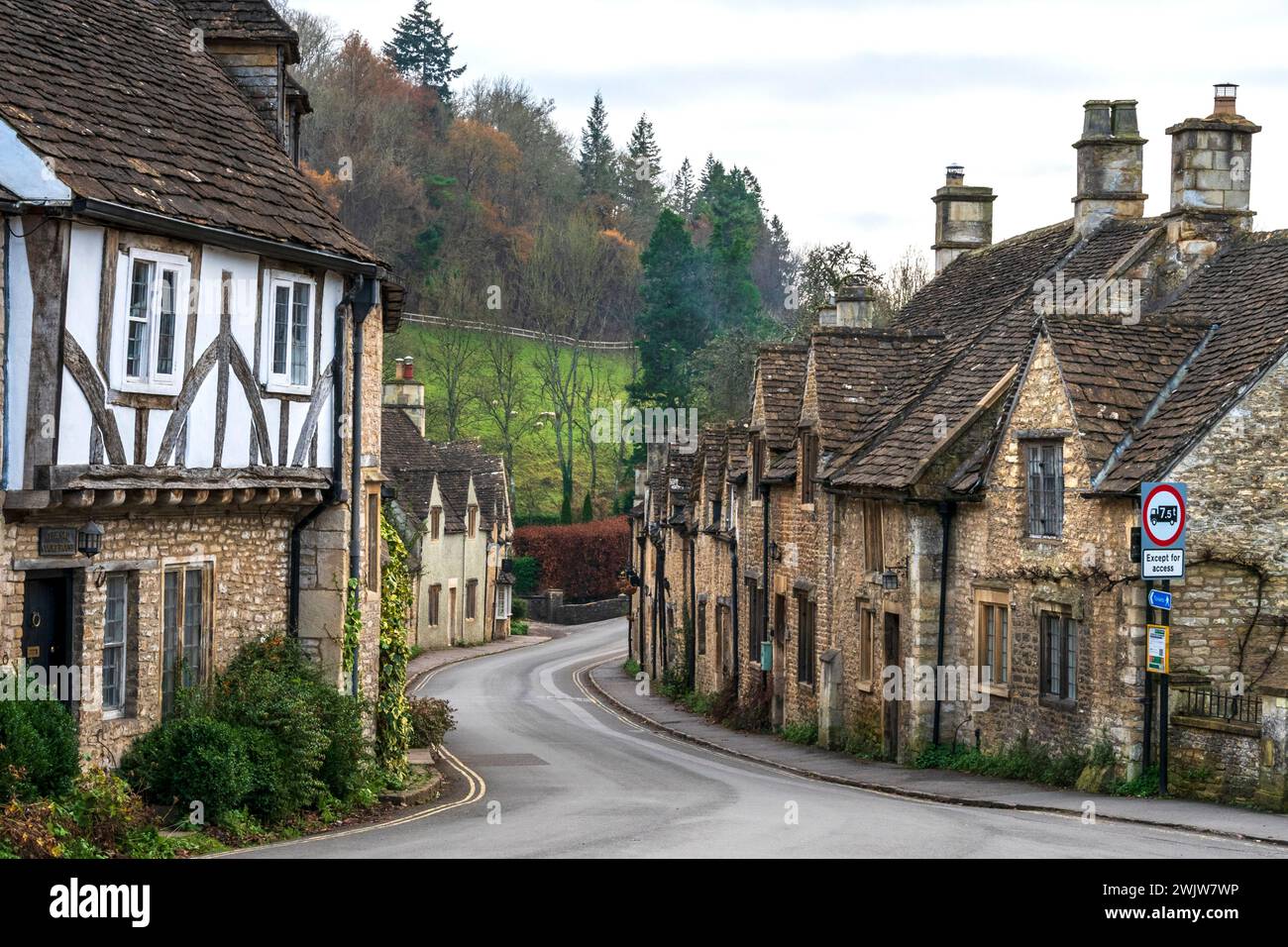 Castle Coombe, a pretty village in Wiltshire, which has many visitors ...