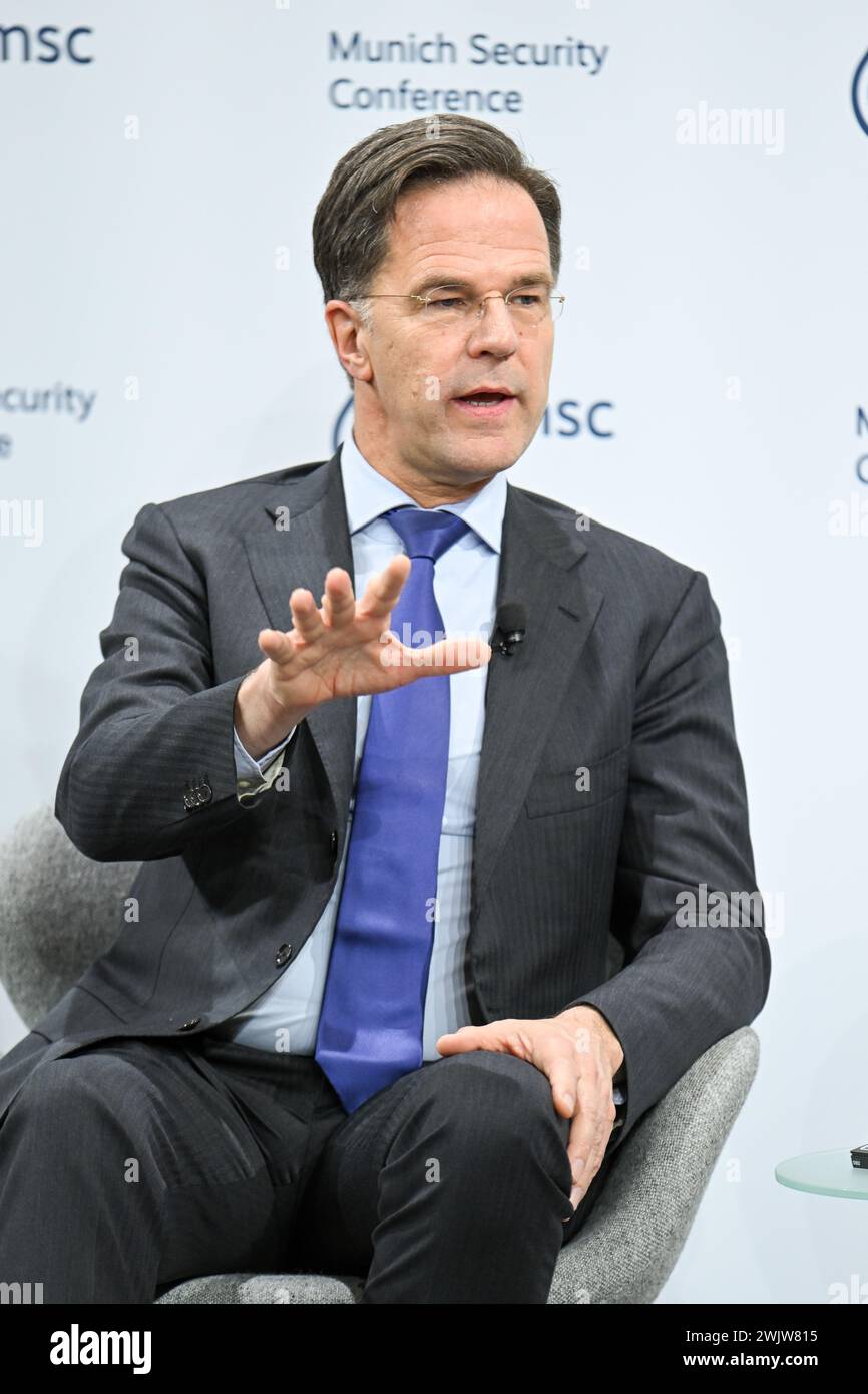 Munich, Germany. 17th Feb, 2024. Mark Rutte, Prime Minister of the ...