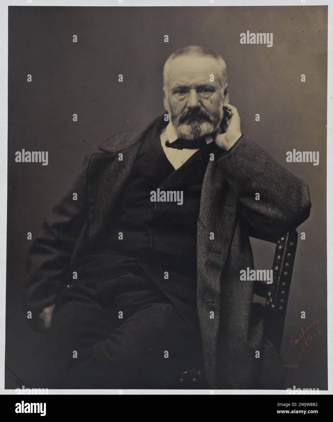 Victor Hugo (1802-1885), French writer, 1861. Photograph by Gilbert ...