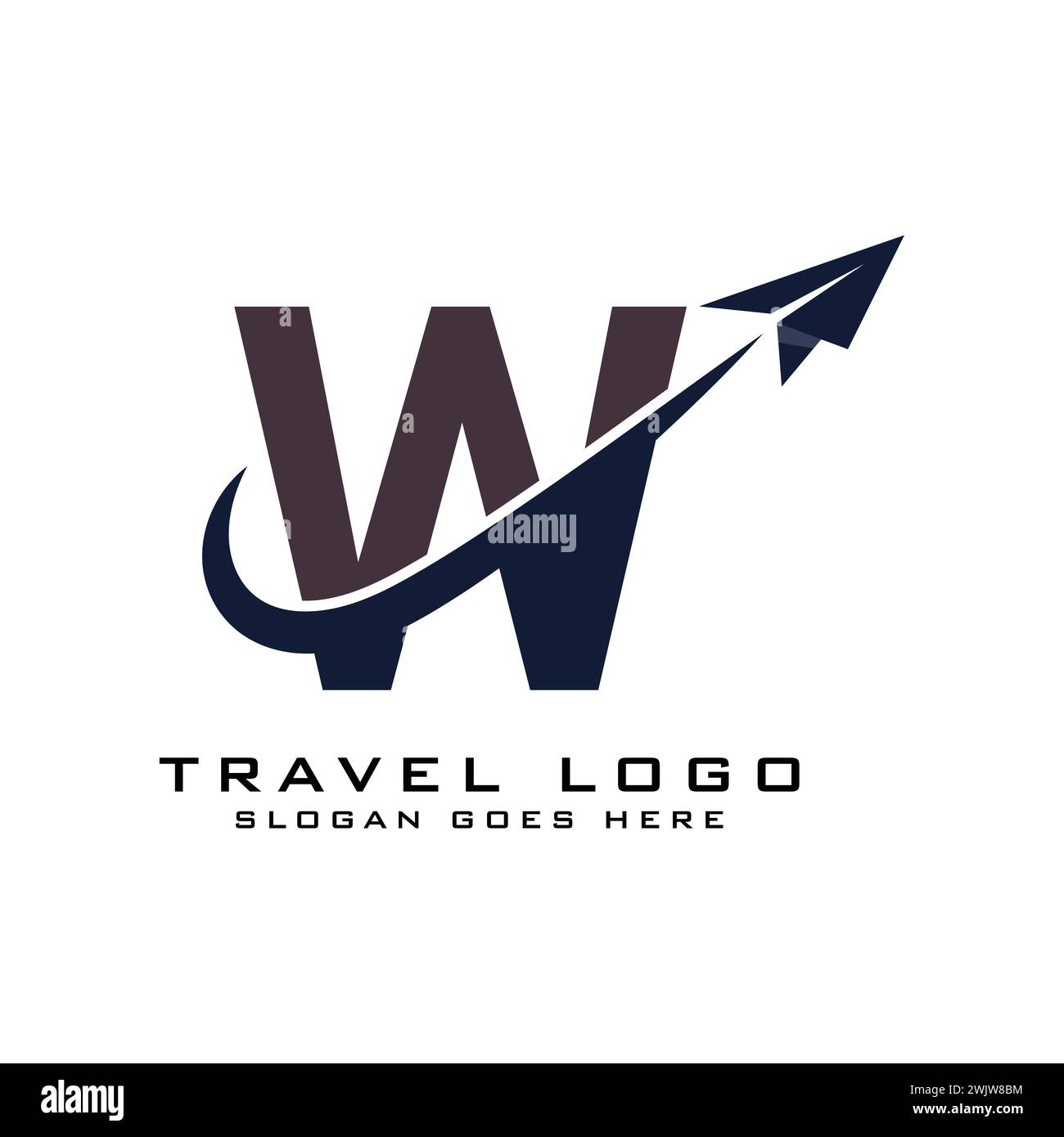 W travel logo Stock Vector Images - Alamy