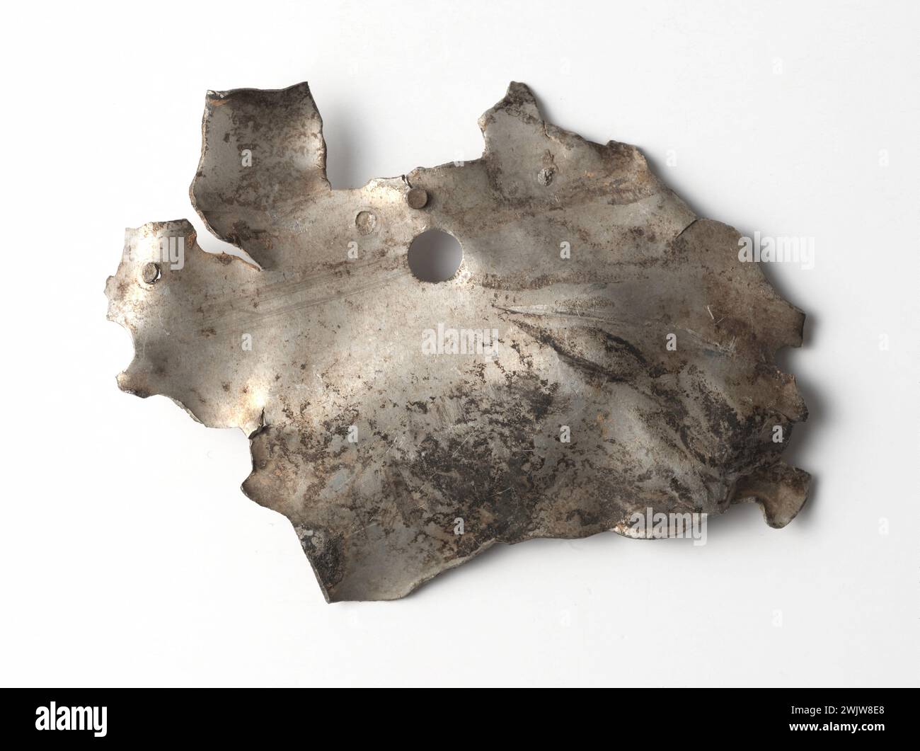 Fragment of aluminum sheet, coming from the crash of General Leclerc's ...
