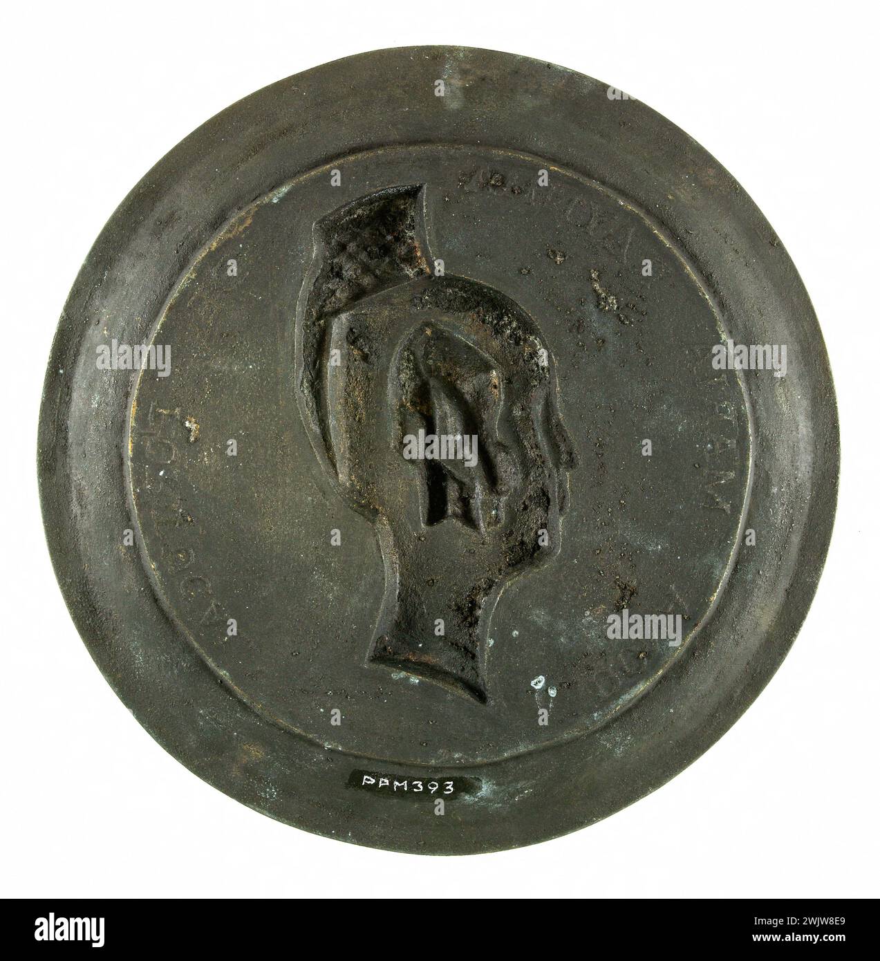 Rod. Medallion. Dona Maria, Queen of Portugal. Metal, Bronze, 1833 ...