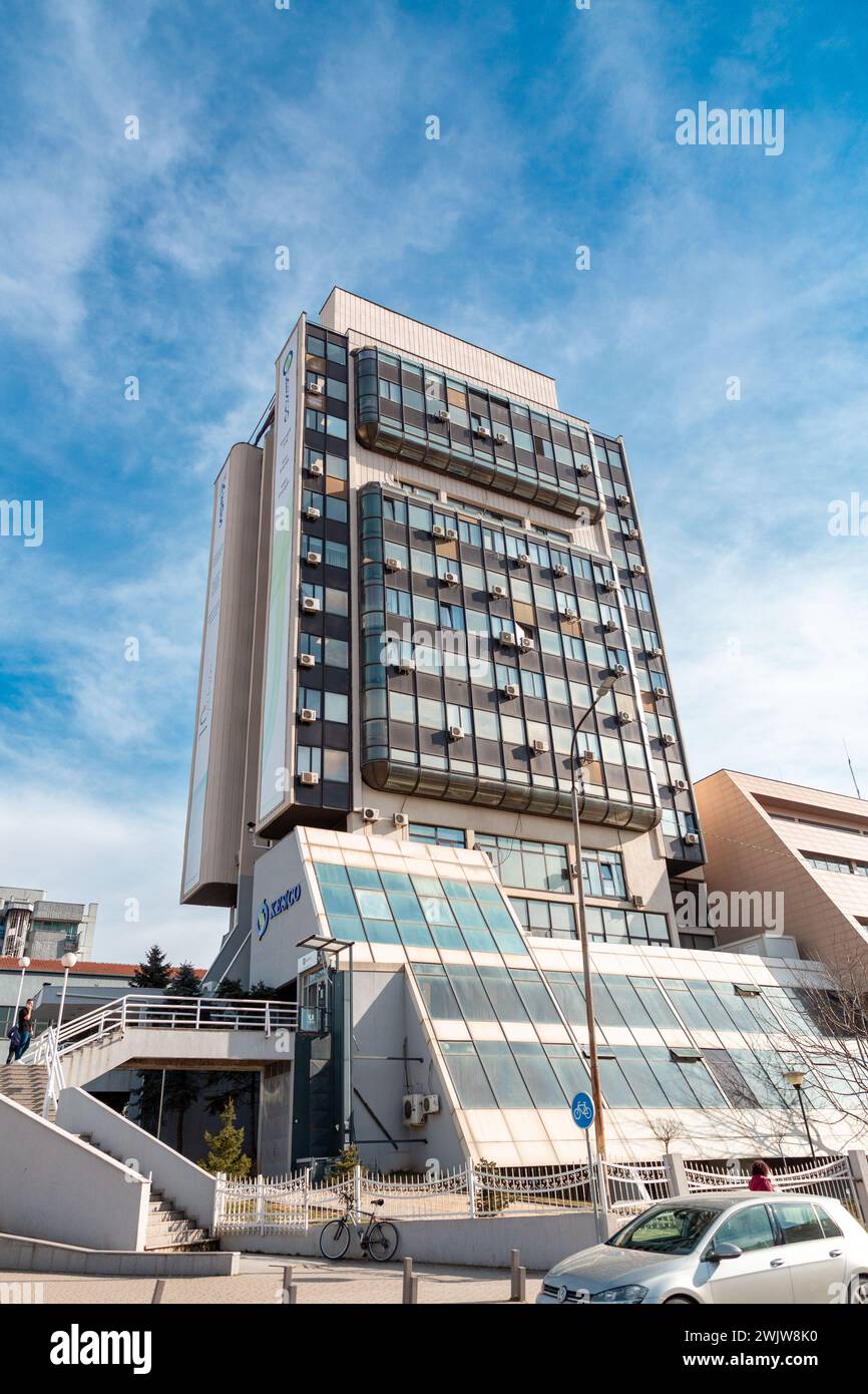 Pristina, Kosovo - February 5, 2024: Headquarter building of Kesco, a power company in Pristina ...