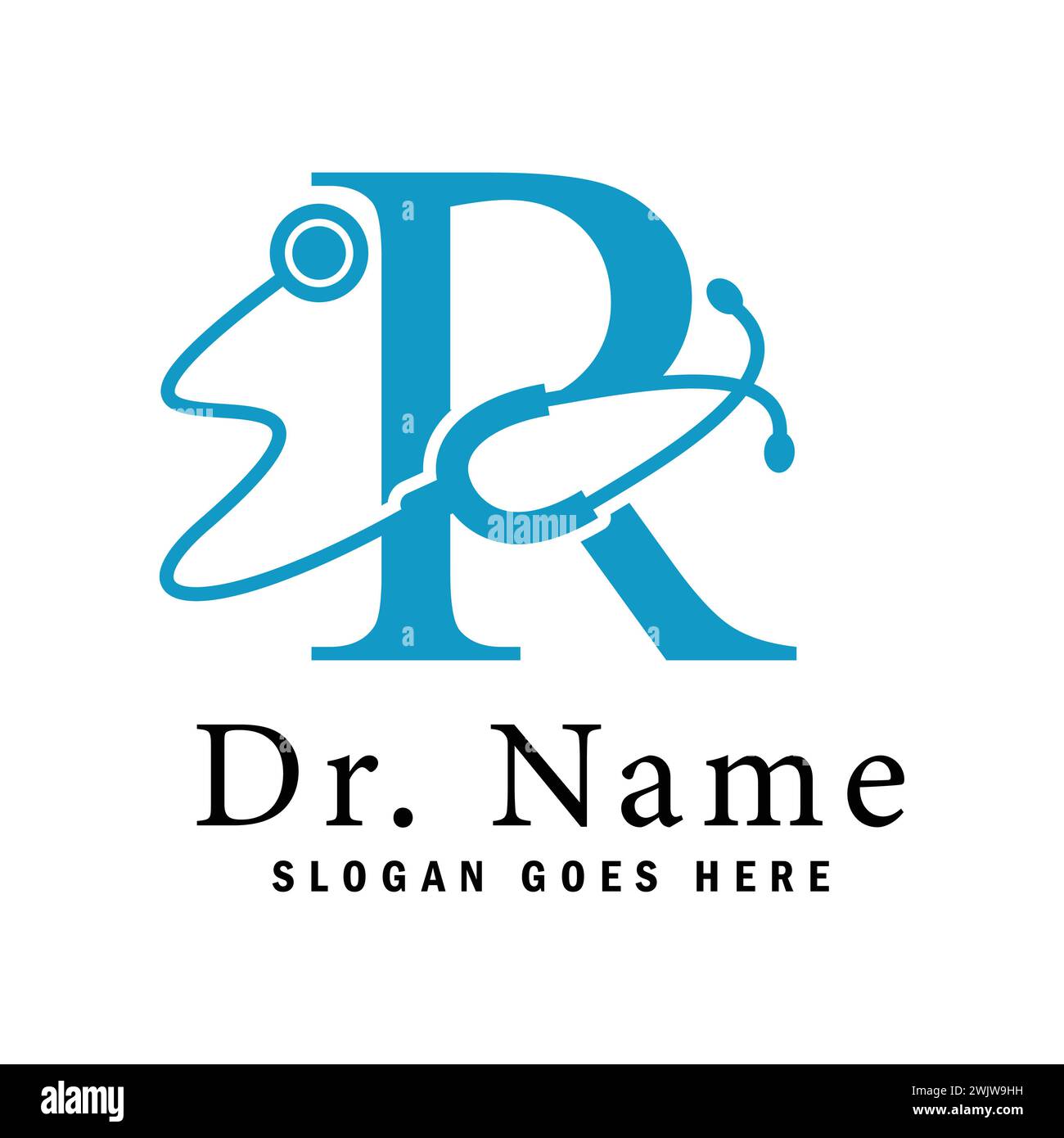 Letter R Stethoscope Logo. Alphabet R Doctor Business Icon Stock Vector ...