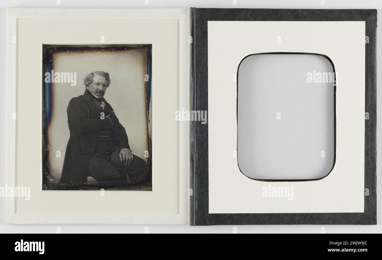 Portrait of Louis Jacques Mandé Daguerre (1787-1851), inventor of the ...
