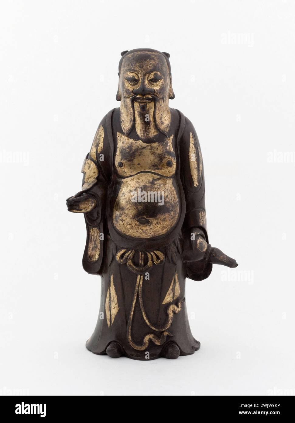 Male character. Immortal holding a gourd and a fan. Bronze, China ...