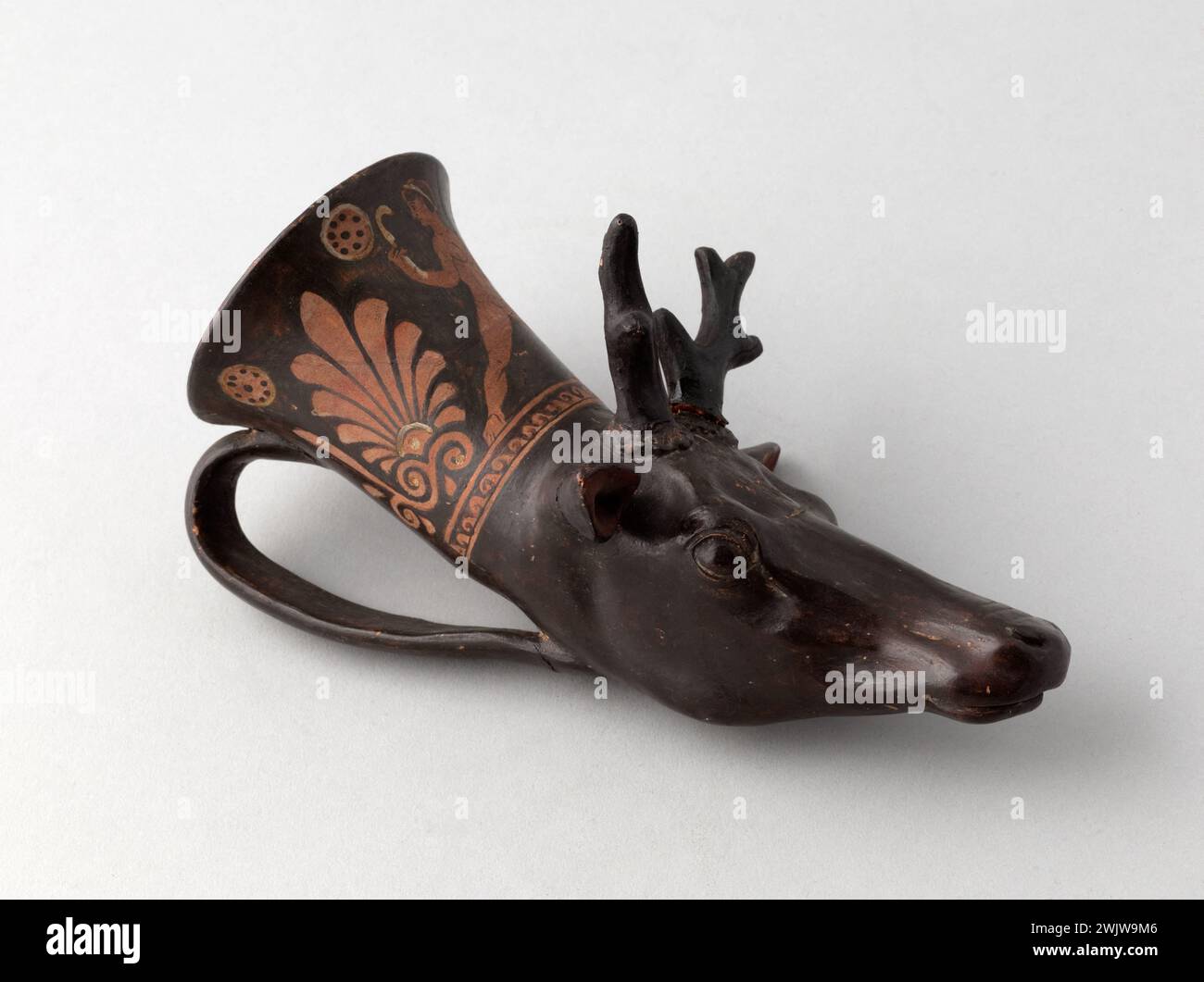 Rhyton in the shape of a deer head. Red figures. Taranto, 4th century ...