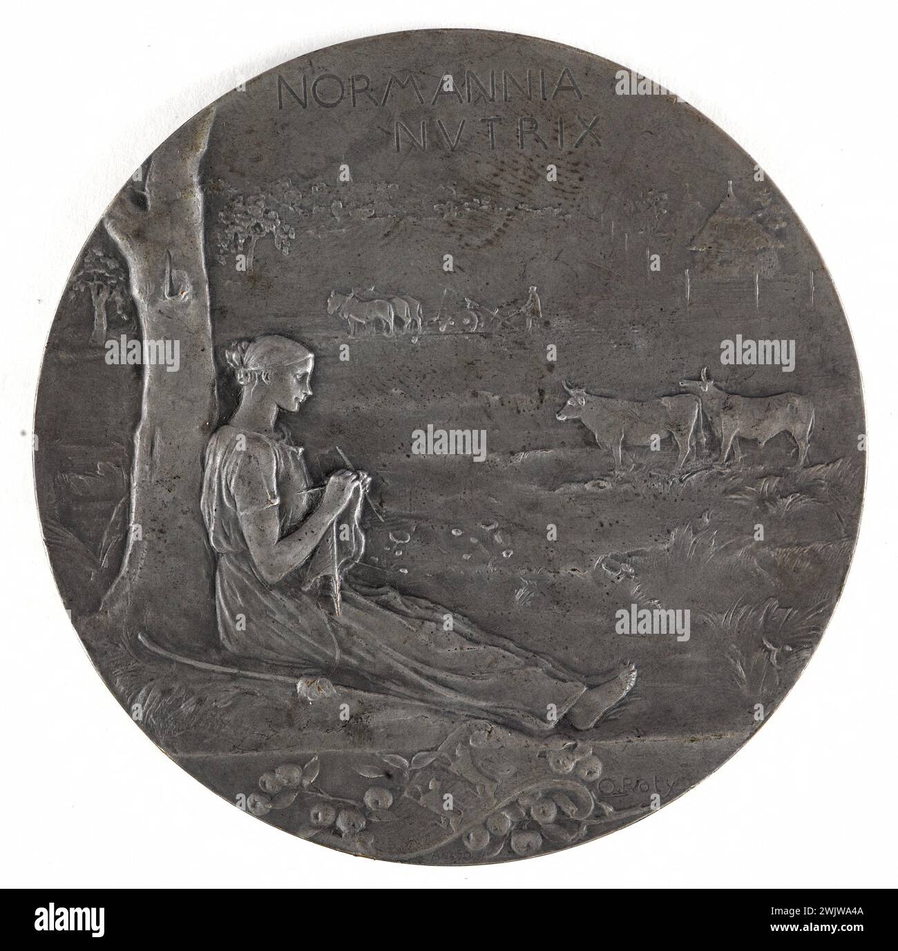 Louis Oscar Roty (1846-1911). Medal. Exhibition by Rouen. Metal, bronze ...