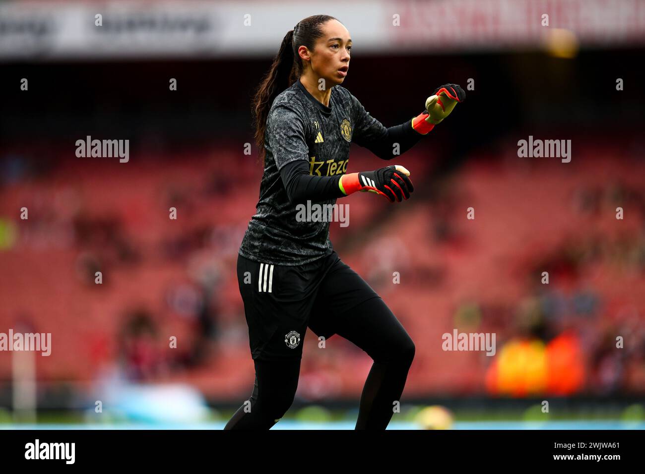 Goalkeeper Phallon Tullis-Joyce (91 Manchester United) during warm up ...