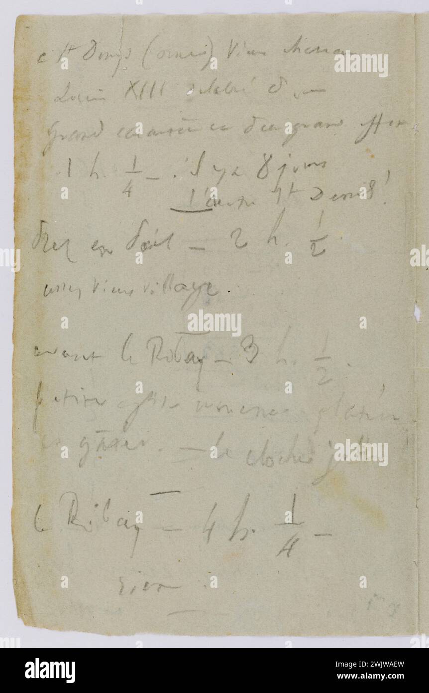 Victor Hugo (1802-1885). Travel book, from August 5 to 11, 1834. "A ...