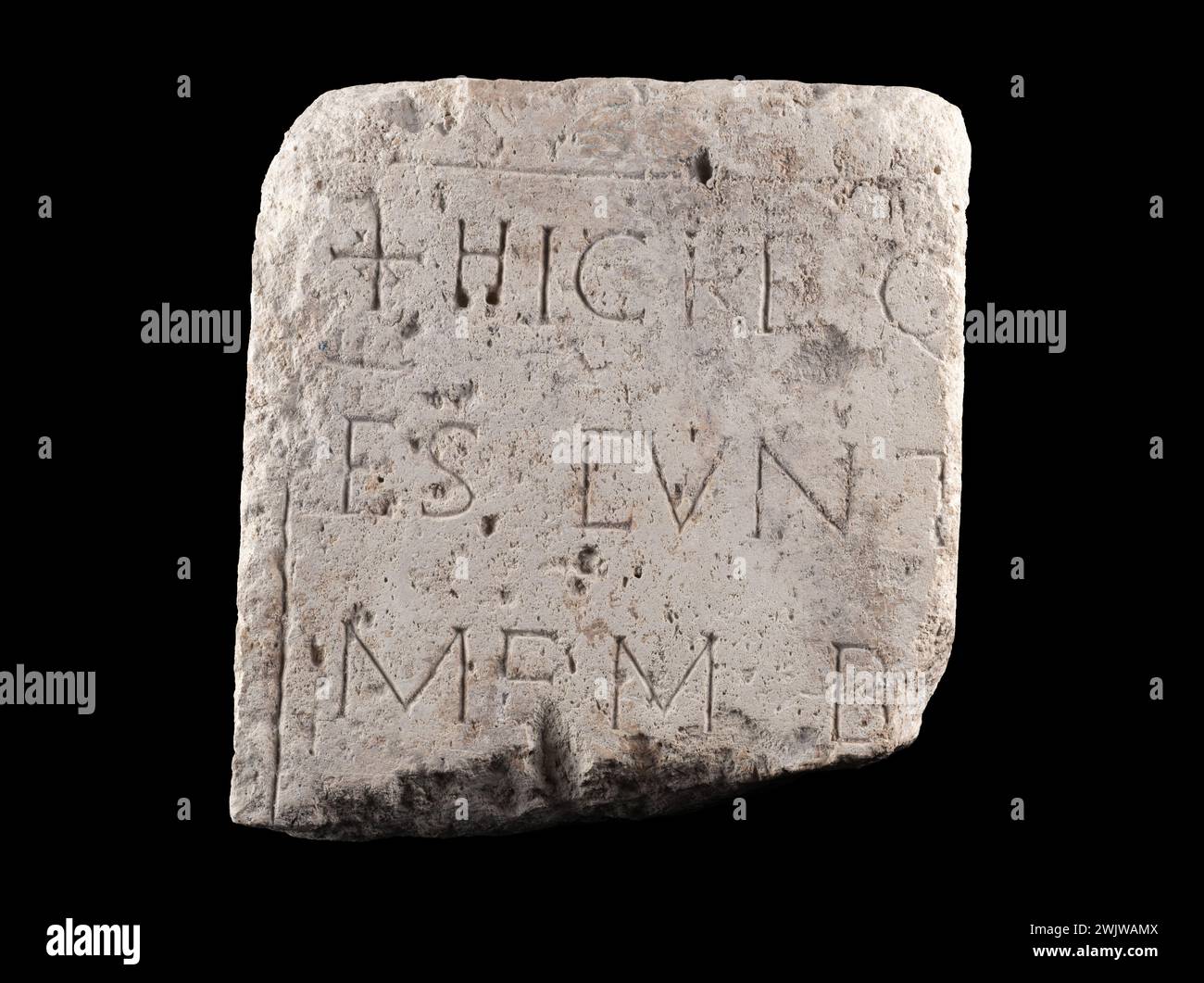 Anonymous. Stele, fragment with inscription. Pierre, Merovingian. Paris ...