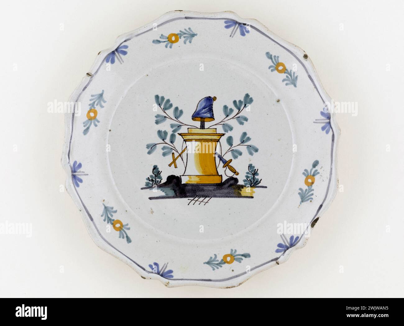 Anonymous. Plate with the Bonnet de la Liberté. Earthenware. Paris ...