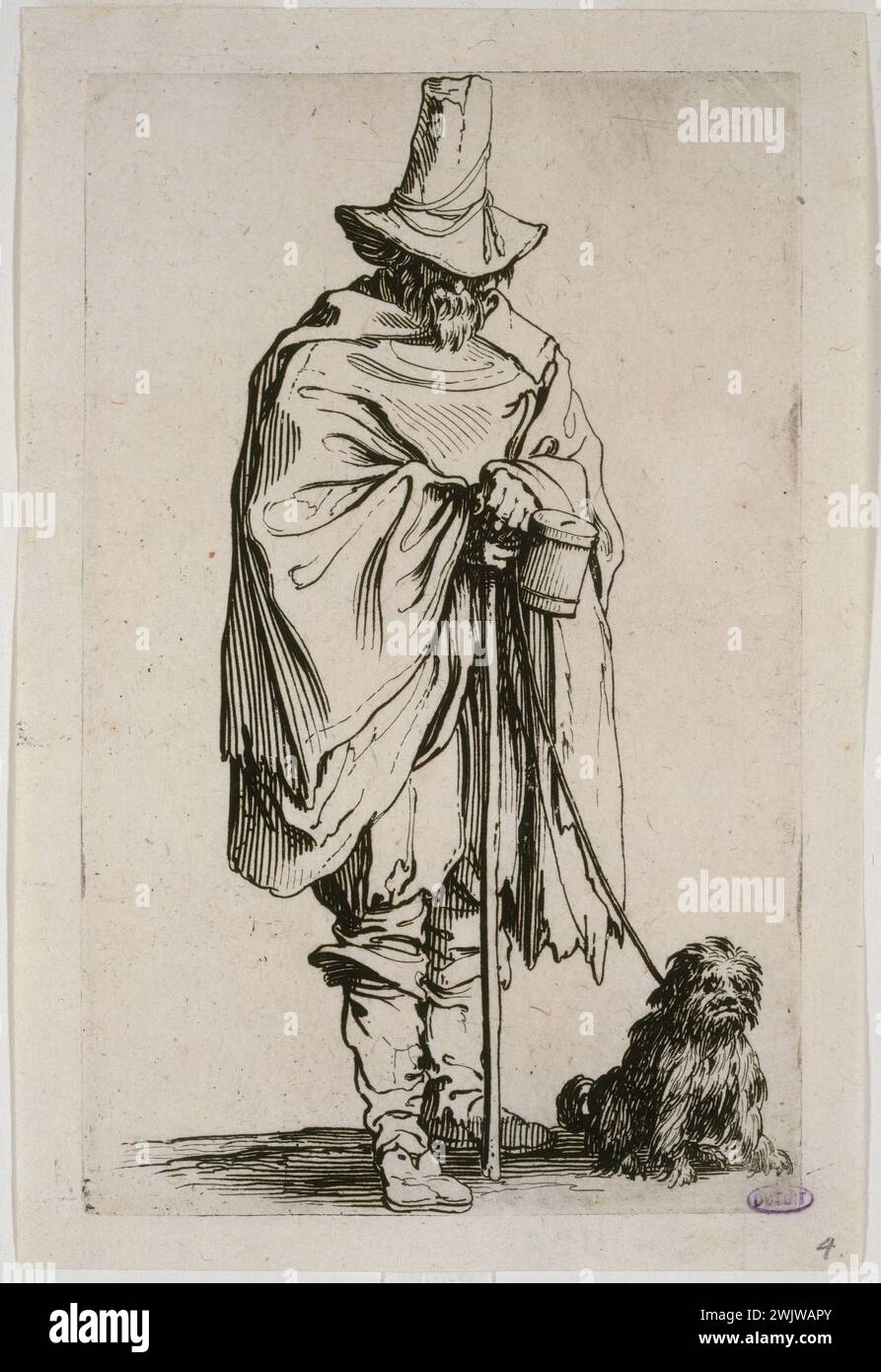 Jacques Callot (1592-1635). "The beggars, the blind and his dog, 1st ...