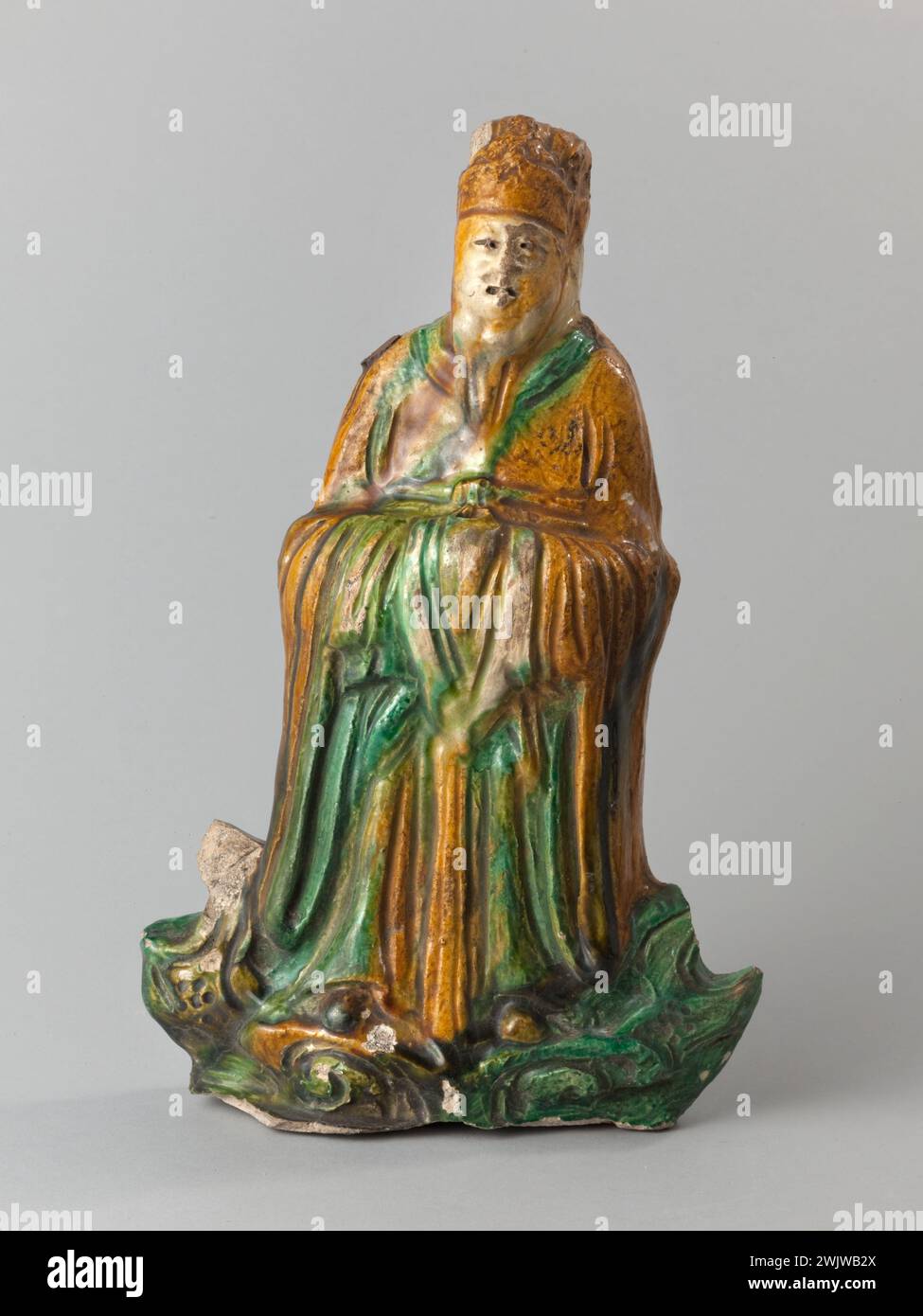Acroter. Terracotta with yellow and green glaze. Paris, Cernuschi ...