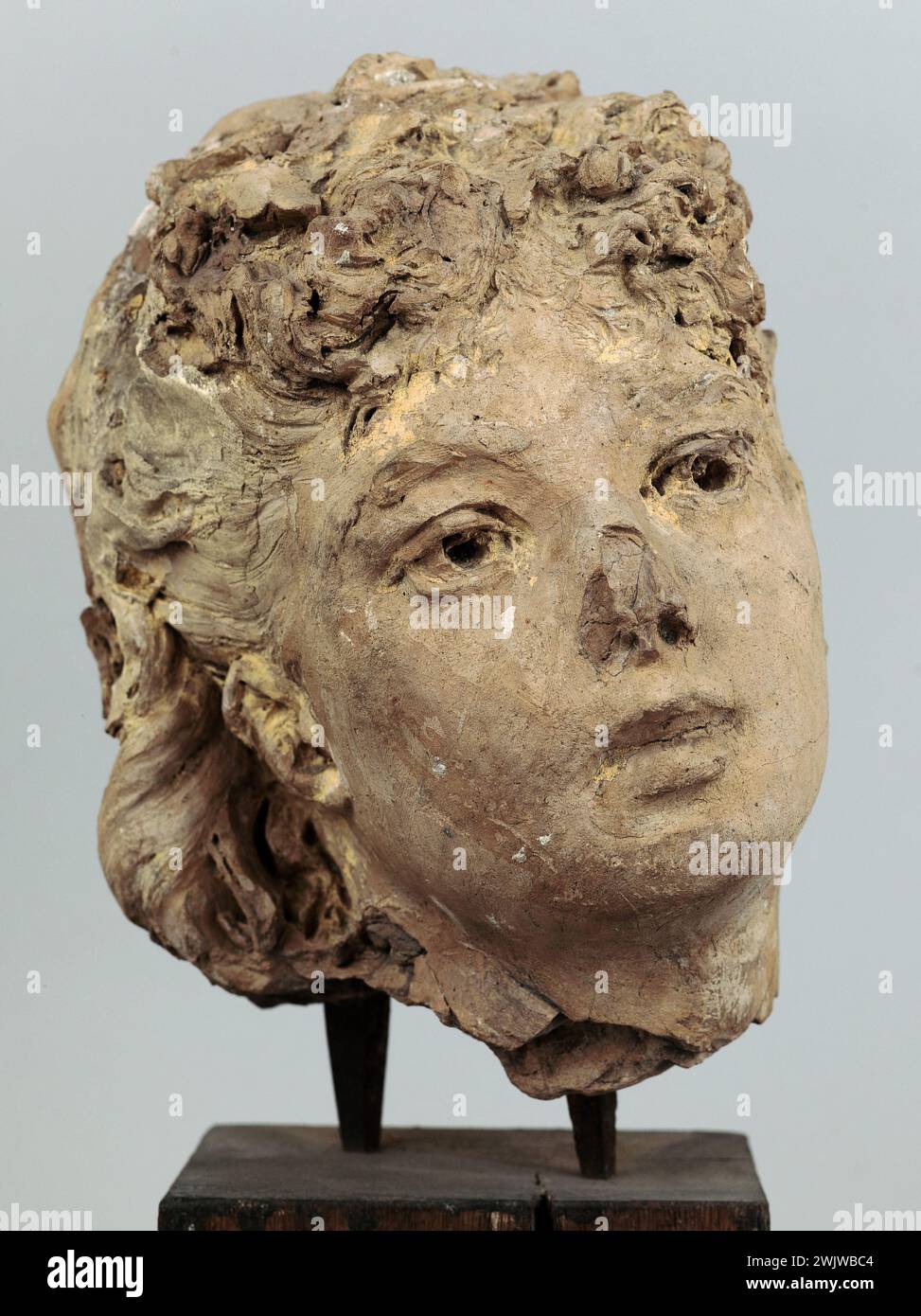 Auguste Rodin (1840-1917). "Young girl's head" (study or fantasy head ...