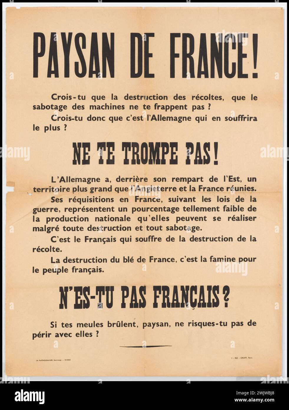 War 1939-1945. "Peasant from France ... Don't be mistaken! .. Are you ...