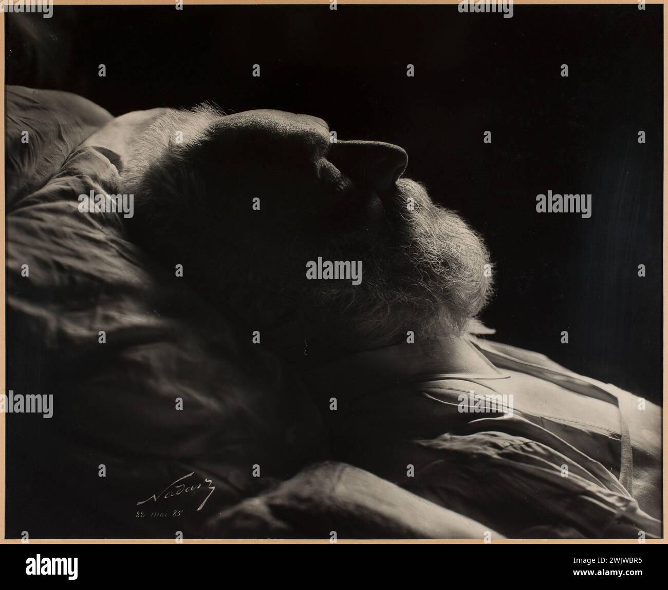 Nadar (1820-1910). Victor Hugo on his deathbed, right profile. Albumin ...