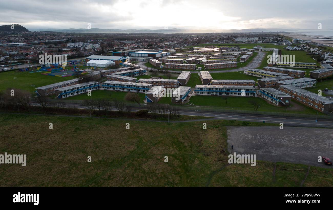 Prestatyn, 9 February 2024. Aerial view of the Pontins Holiday Camp in ...