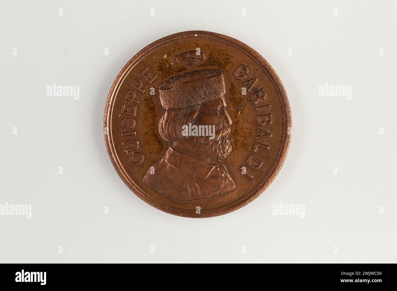 Carnavalet museum, medal collection Garibaldi bust right; Reverse ...