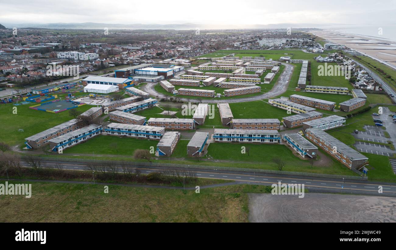 Prestatyn, 9 February 2024. Aerial view of the Pontins Holiday Camp in ...