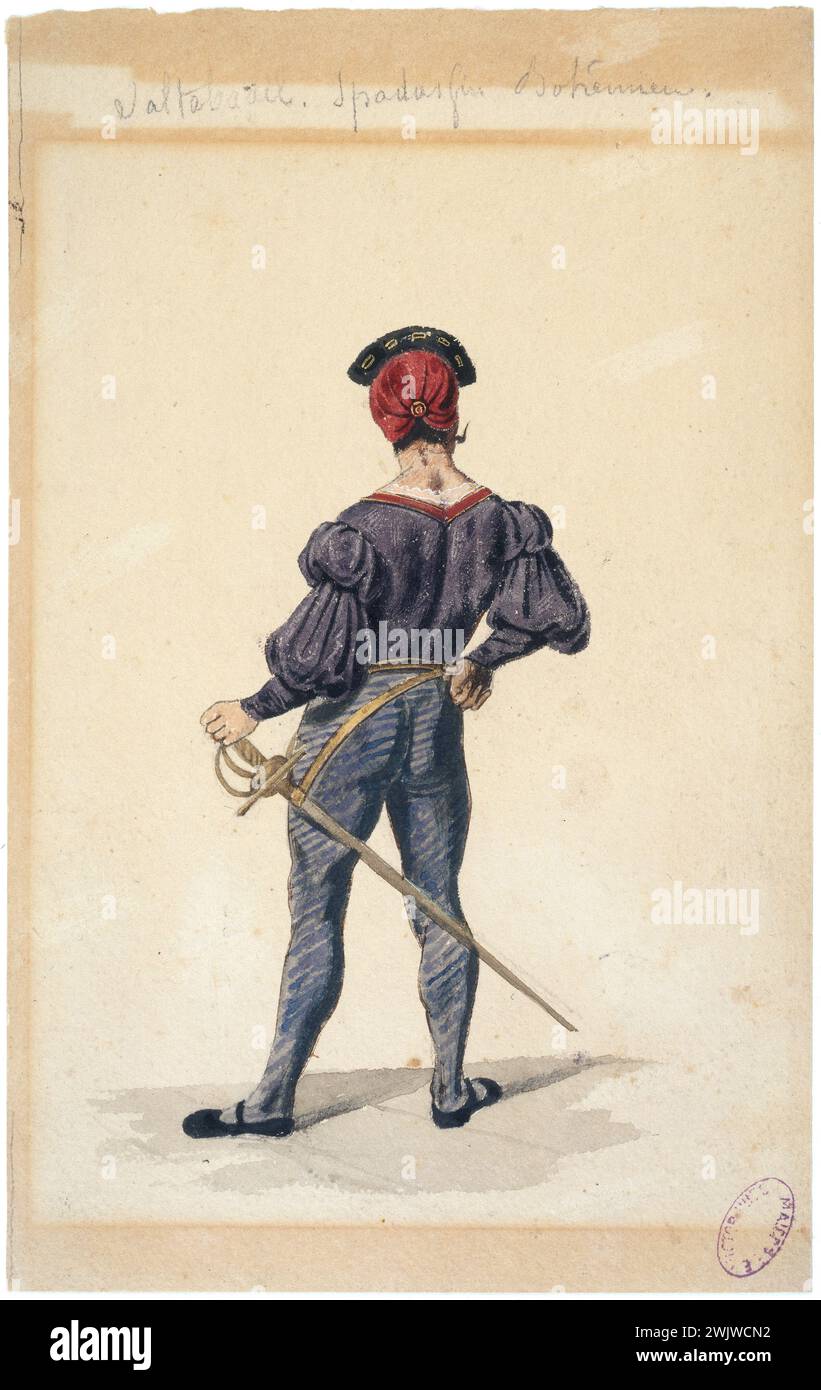 Louis Boulanger (1806-1867). "Costume model for Saltabadil Le Spadassin ...