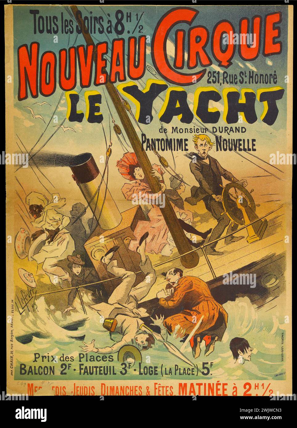 Lucien Lefèvre (born in 1850) .. show poster. "New circus. Yacht ...