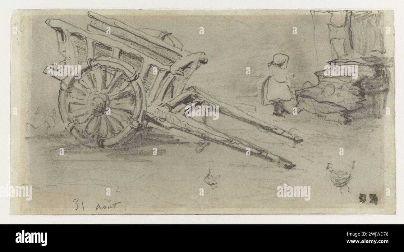 Victor Hugo (1802-1885). "Rest cart". Graphite mine. 1871. Paris, house ...