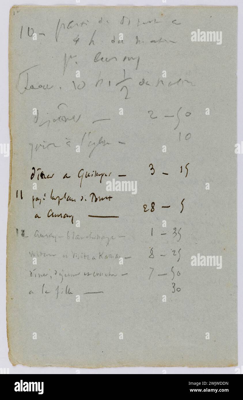 Victor Hugo (1802-1885). Travel book, from August 5 to 11, 1834. "Le 10 ...