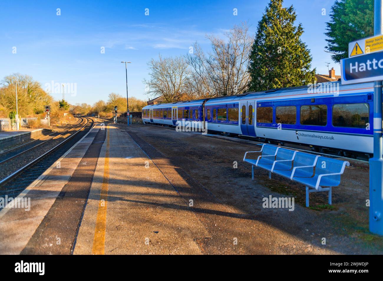 diesel powered railway line hatton station warwickshire england uk ...