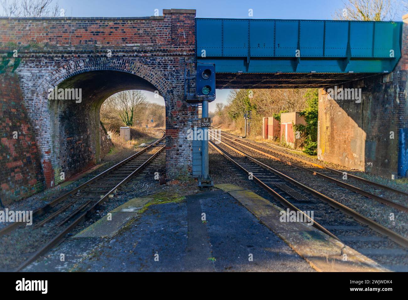 diesel powered railway line hatton station warwickshire england uk ...