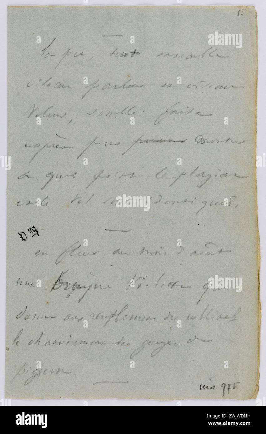 Victor Hugo (1802-1885). Travel book, from August 5 to 11, 1834. "La ...
