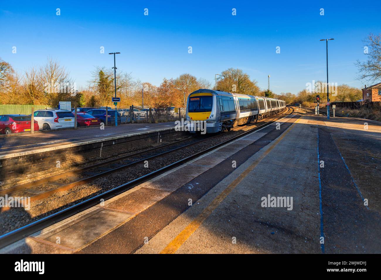 diesel powered railway line hatton station warwickshire england uk ...