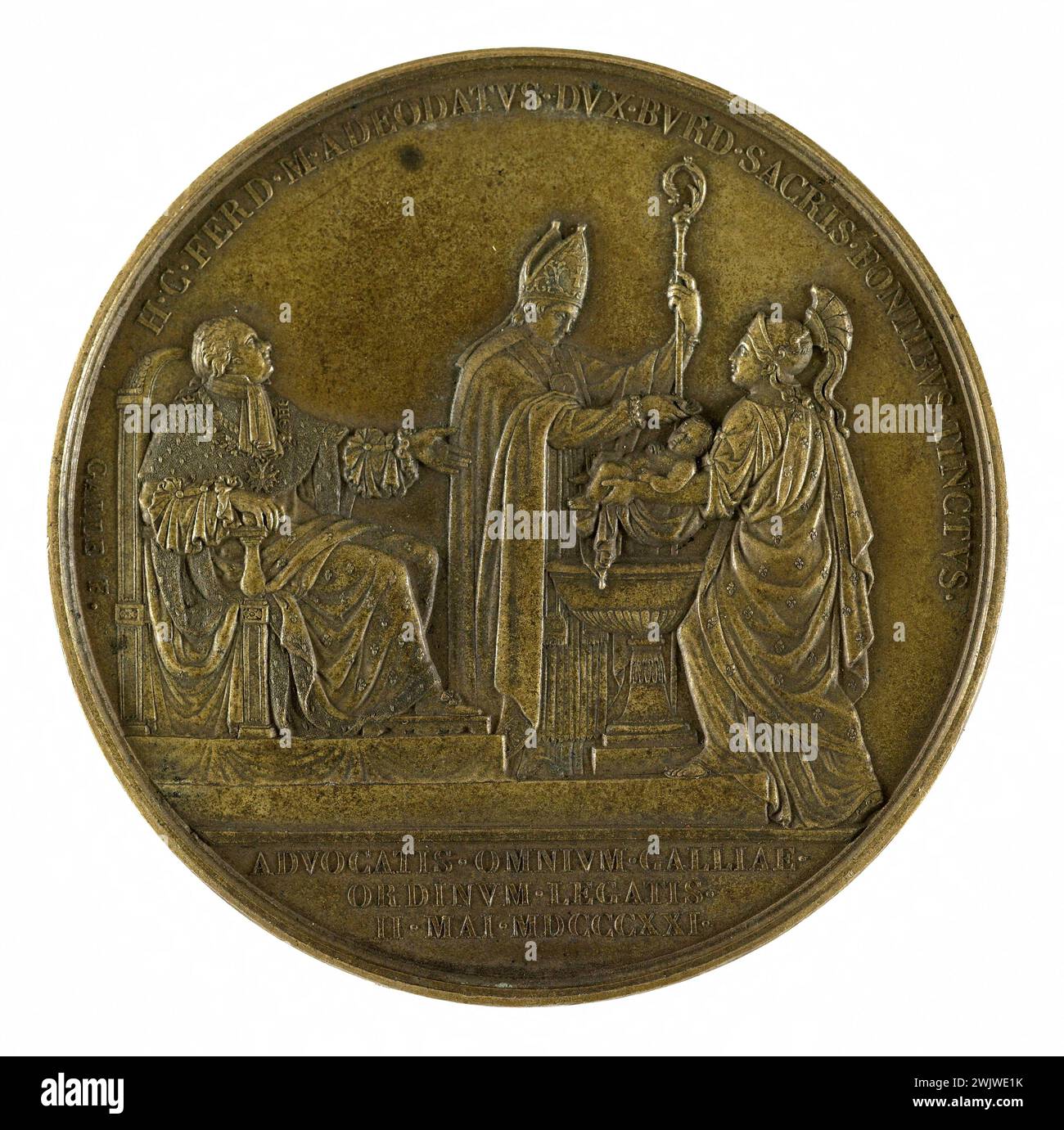 Jean-Bertrand Andrieu (1763-1822). Medal avec. Louis XVIII. Metal ...