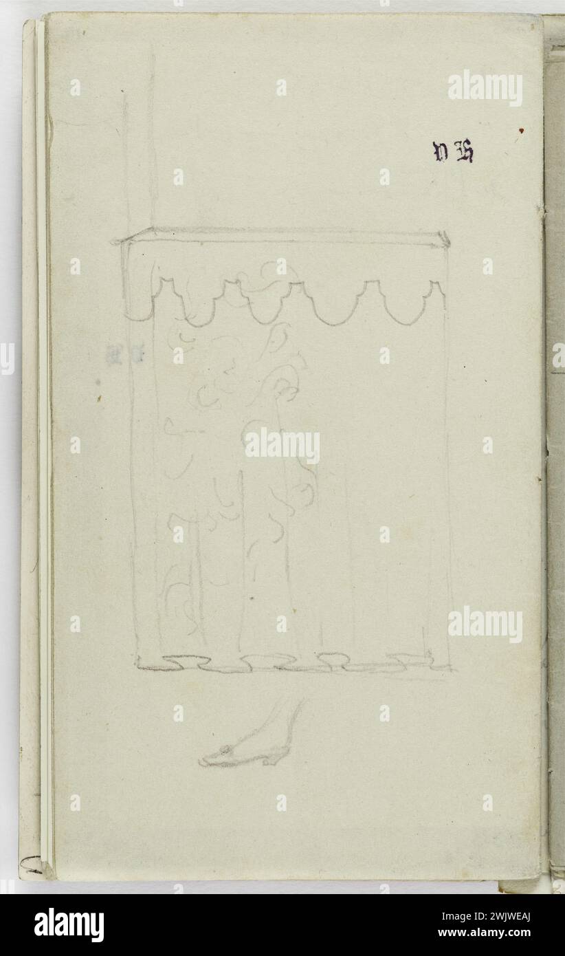 Victor Hugo (1802-1885). Graphite pencil on woven paper. 1834. Paris ...