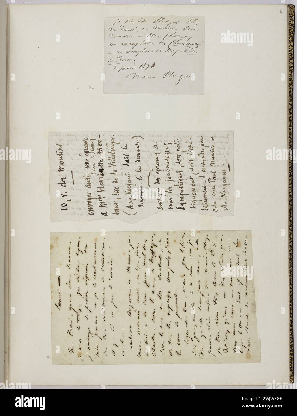 Autograph manuscript of Victor Hugo (1802-1885). Illustrated travel ...