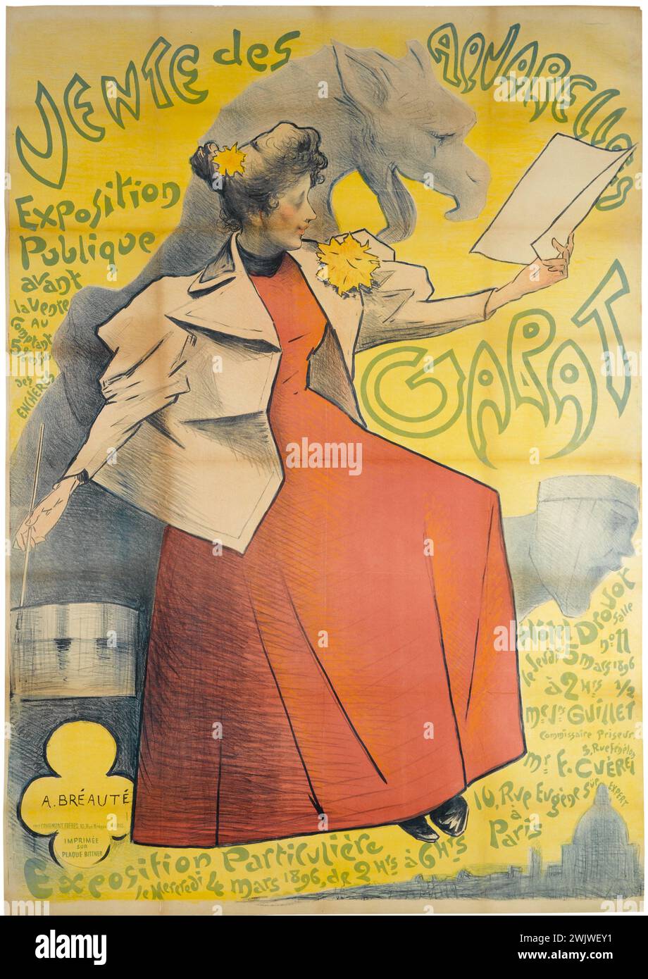 Albert Breaute (1853-1939). Imprimerie Courmont Frères. Sale of Garat ...