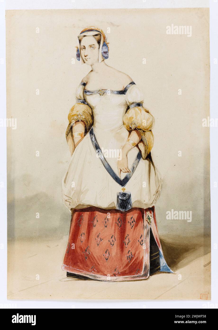 Charles-Alfred Johannot. "Mademoiselle Juliette in the role of Marie de ...