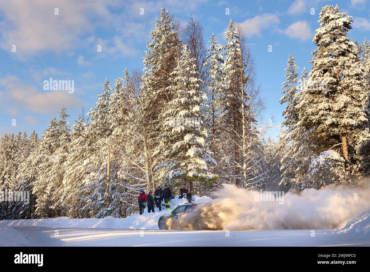 UMEÅ 20240217Spectators, fans look on during the 10th stage of Rally ...