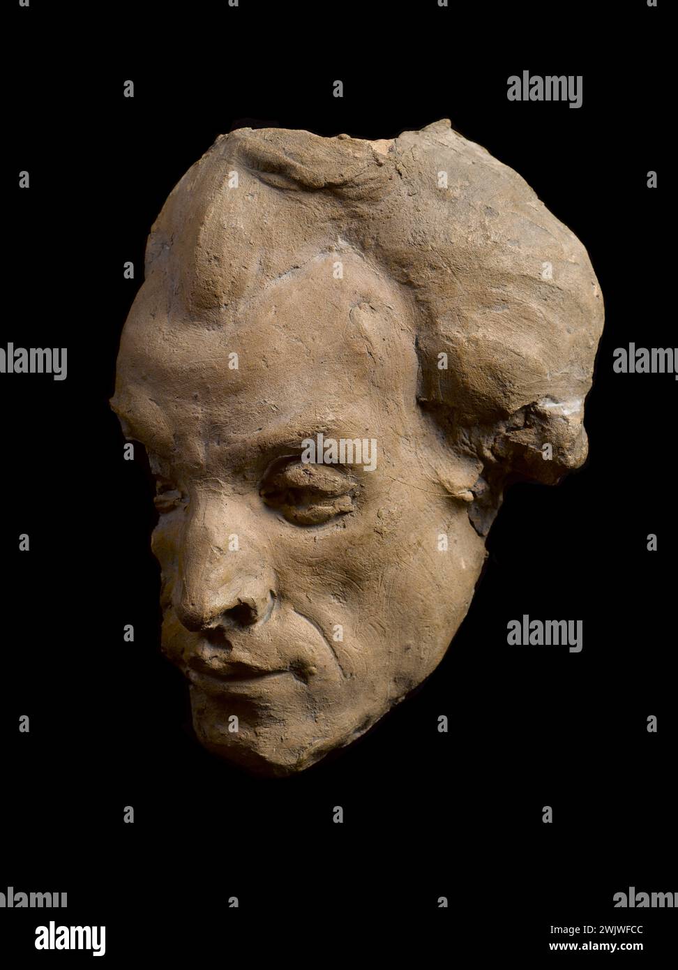 Aimé-Jules Dalou (1838-1902). "Head of a three-quarter man, Study for ...