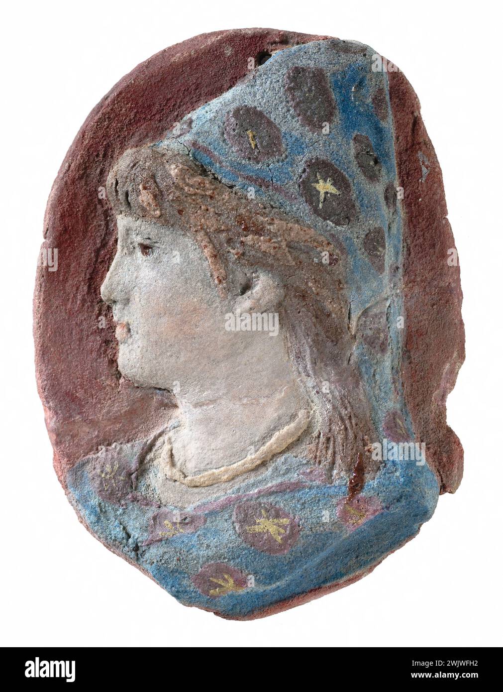 Henri Cros (1840-1907). "Female woman head medallion". Terracotta ...