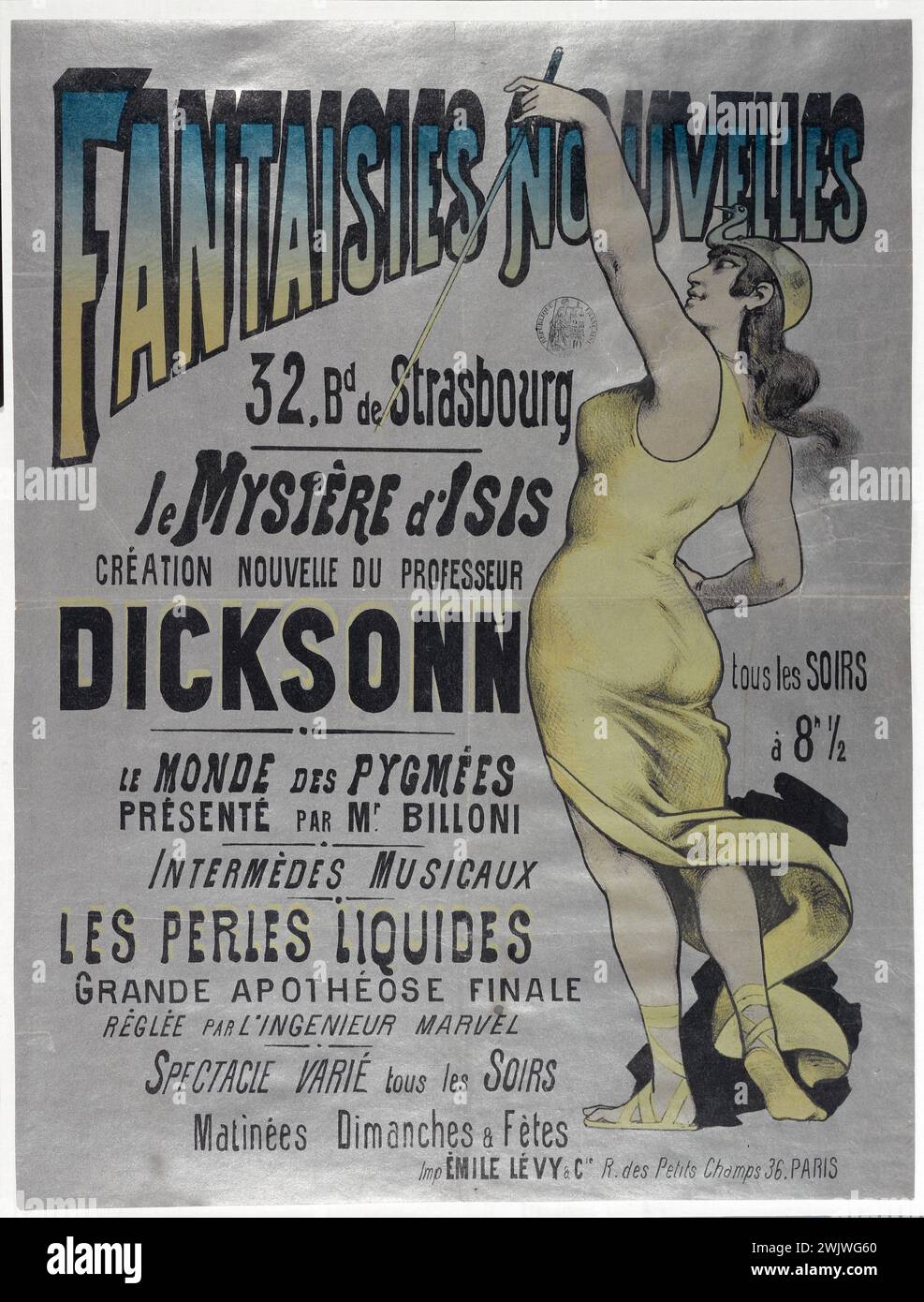 Emile Levy. New fantasies, the mystery of Isis. Poster. Color ...