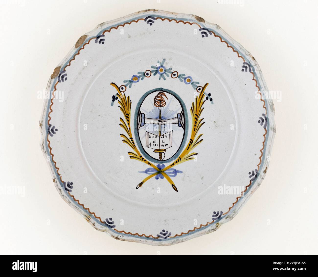 Anonymous. "Human Rights" plate. Earthenware. Paris, Carnavalet museum ...