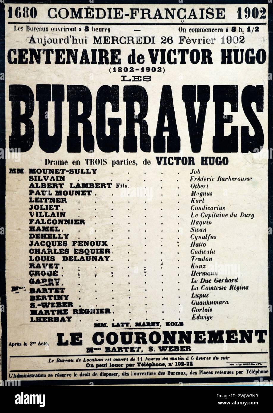 Printing Morris father and son. "Comedy-French, centenary of Victor ...